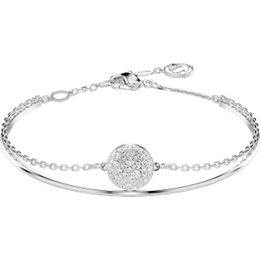 Armreif Swarovski "Sublima Round" Gr. M, silber (metallfarben, kristallwei&szlig;, kristallwei&szlig;), Armb&auml;nder, Damen, M, Metall, Armreif, mit Swarovski Kristall
