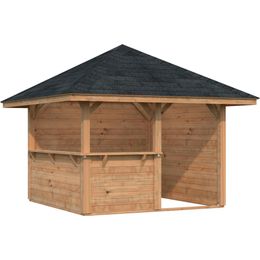 Holzpavillon Palmako "Bianca 8,3 m&sup2; Set 3", braun (hellbraun), B/H/T: 384cm x 323cm x 384cm, Pavillons, BxTxH: 300x300x323 cm