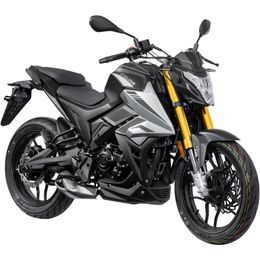 Motorrad CYCLONE "Batllo5, 125, E5+, Naked", schwarz (schwarz, silber, schwarz), Motorroller, ohne Topcase, 95 km/h, 11 kW, 15 PS, ABS, 125er Naked, digitales Cockpit, B:80cm H:107cm L:203cm