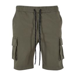 Stoffhose Urban Classics "Urban Classics Herren Drawstring Cargo Shorts", Herren, Gr. L, US-Gr&ouml;&szlig;en, olive, 98% Baumwolle, 2% Elasthan, unifarben, normal, Hosen Stoffhose