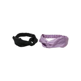Halstuch Urban Classics "Urban Classics Unisex Light Basic Headband 2-Pack", Damen, Gr. onesize, lila, schwarz, Baumwolle, unifarben, Modet&uuml;cher
