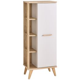 Midischrank SAPHIR "mit einem seitlichen Ablagefach", kaschmir, riviera eiche, B:50,5cm H:128cm T:33cm, Holzwerkstoff, Schr&auml;nke, Midischrank