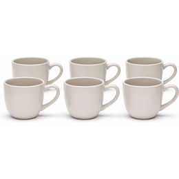 Tasse Van Well "Kaffee-Obertasse 200 ml Malm&ouml;, 6 St&uuml;ck", taupe, B:11,5cm H:7cm &Oslash;:8,5cm, Steingut, Trinkgef&auml;&szlig;e, Tasse, sp&uuml;lmaschinen- und mikrowellengeeignet