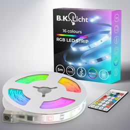 B.K.LICHT LED Stripe "USB RGBIC LED Strip, 5 m, mit Farbwechsel", wei&szlig;, Flammen 150 Stk., Kabell&auml;nge 150m, Lichterketten, Lichtleiste, mit Musiksensor, mit Fernbedienung, selbstklebend