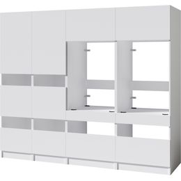 Mehrzweckschrank-Set BASIC BY BALCULINA "Washhome B/T/H 236x68x200 cm", wei&szlig;, B:236cm H:200cm T:68cm, FSC-zertifizierter Holzwerkstoff, Kastenm&ouml;bel-Sets, Breite 236cm, h&ouml;henverstellbare Metallf&uuml;&szlig;e