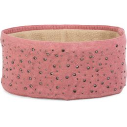 Stirnband styleBREAKER "Feinstrick Stirnband mit Strass", Damen, rosa, Obermaterial: 100% Viskose CV., Modisch, M&uuml;tzen Stirnband