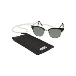 Sonnenbrille Urban Classics "Urban Classics Unisex Sunglasses Crete With Chain", Damen, schwarz, gr&uuml;n, Sonnenbrillen Sonnenbrille