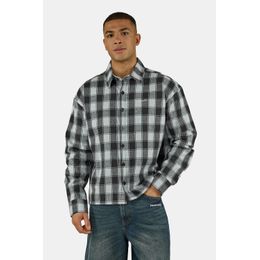 Langarmhemd Pegador "Bevill Flannel Shirt", Herren, Gr. XL, N-Gr, washed checked schwarz warm wei&szlig;, Web, Obermaterial: 100% Baumwolle, kariert, regular fit normal, ohne Ausschnitt, 1-Knopf-Manschette, Hemden, Baumwolle, regular fit