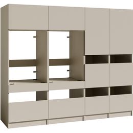 Mehrzweckschrank-Set BASIC BY BALCULINA "Washhome B/T/H 236x68x200 cm", kaschmirfarben, B:236cm H:200cm T:68cm, FSC-zertifizierter Holzwerkstoff, Kastenm&ouml;bel-Sets, Breite 236cm, h&ouml;henverstellbare Metallf&uuml;&szlig;e