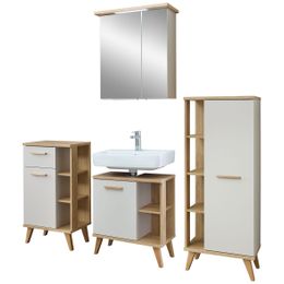 Badm&ouml;bel-Set SAPHIR "4-teilig, mit Soft-Close T&uuml;ren", kaschmir matt, B:161,5cm H:200cm T:33cm, Kastenm&ouml;bel-Sets, Badm&ouml;bel-Set
