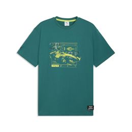 T-Shirt Puma "Puma x ASTON MARTIN ARAMCO F1 TEAM Relaxed T-Shirt Herren", Damen, Gr. L, gr&uuml;n lux, Obermaterial: 100% Baumwolle. Rippe: 71% Baumwolle, 29% Polyester, clean, relaxed fit, Rundhals, Shirts T-Shirt