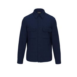 Hemdjacke Fynch-Hatton, Herren, Gr. 4XL, navy, Web, Obermaterial: 55% Leinen, 45% Baumwolle, gemustert, regular fit normal, Manschette, Jacken, mit Brusttaschen