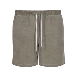 Badeshorts Urban Classics "Urban Classics Washed Swim Shorts", Herren, Gr. M, US-Gr&ouml;&szlig;en, paleolive, 100% Polyester, Badehosen Badeshorts