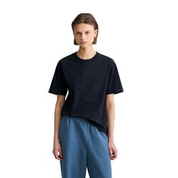 Marc O'Polo T-Shirt MARC O'POLO DENIM, Damen, Gr. L, blau depths, Single Jersey, Obermaterial: 100% Baumwolle, regular fit normal, Rundhals, Shirts T-Shirt, regular aus Organic Cotton