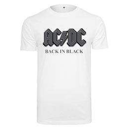 T-Shirt Merchcode "Merchcode Herren ACDC Back In Black Tee", Damen, Gr. S, wei&szlig;, 100% Baumwolle, bedruckt, normal, Rundhals, Shirts T-Shirt