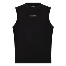 T-Shirt Plein Sport "Slub Cotton Tanktop", Damen, Gr. XS, 02, schwarz, Stoff: 37% Viskose, 30% Acryl, 28% Baumwolle, 5% Elasthan, Shirts T-Shirt