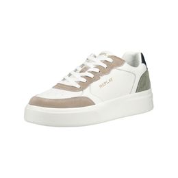 Sneaker Replay "Replay Sneaker Leder", Herren, Gr. 45, beige, wei&szlig;, Leder, Schuhe Sneaker