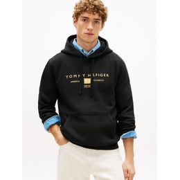 Hoodie Tommy Hilfiger "BRAND LOVE TR MONO STACK", Herren, Gr. XXL, schwarz, Sweatware, Obermaterial: 100% Baumwolle, regular fit normal, Rippb&uuml;ndchen, Sweatshirts Hoodie