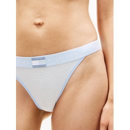 String, Damen, Gr. L (40), sweet blau, Jersey, Obermaterial: 90% Baumwolle, 10% Elasthan, Tommy Hilfiger Underwear, gestreift, k&ouml;rpernah, Unterhosen String, elastischer Bund mit Logo