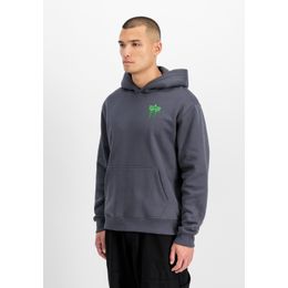 Hoodie Alpha Industries "Spray Print Hoodie", Herren, Gr. M, vintage grau, Obermaterial: 80% Baumwolle, 20% Polyester, regular fit, Sweatshirts Hoodie