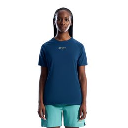 T-Shirt Berghaus "BOWBURN TECH TEE AF", Damen, Gr. M, hale navy, Jersey, Obermaterial: 94% Polyester, 6% Elasthan, normal, Rundhals, Shirts T-Shirt, mit Rundhalsausschnitt, Kurzarm, f&uuml;r Sport- und Outdooranl&auml;sse