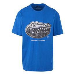 T-Shirt "Upscale by Mister Tee Florida Gators Chrome Logo Oversize Tee", Damen, Gr. M, cobaltblau, 100% Baumwolle, UPSCALE BY MISTER TEE, bedruckt, oversize, Rundhals, Shirts T-Shirt