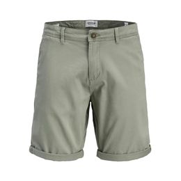 Jack & Jones PlusSize Chinoshorts "JPSTBOWIE JJSHORTS SOLID SN PLS", Herren, Gr. 48 (7XL), N-Gr, vetiver, Web, Obermaterial: 98% Baumwolle, 2% Elasthan, JACK & JONES PLUSSIZE, unifarben, regular fit knielang, Hosen Chinoshorts, mit Umschlag
