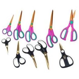 Scheren-Set King "Easycut", bunt, Scheren, 5 Scheren, Edelstahlklingen, Titan beschichtet, Soft-Touch Griffe