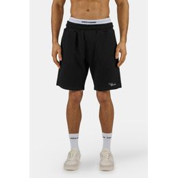 Shorts Pegador "Signar Heavy Rib Shorts", Herren, Gr. L, N-Gr, washed schwarz, wei&szlig;, Rippware, Obermaterial: 100% Baumwolle, unifarben, regular fit, Hosen Shorts, Baumwolle, regular fit