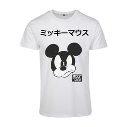 T-Shirt Merchcode "Merchcode Herren Mickey Japanese Tee", Damen, Gr. L, wei&szlig;, 100% Baumwolle, unifarben, normal, Rundhals, Shirts T-Shirt