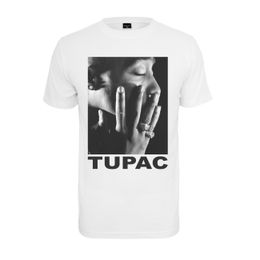 T-Shirt Merchcode "Merchcode Herren Tupac Profile Tee", Damen, Gr. L, wei&szlig;, 100% Baumwolle, unifarben, normal, Rundhals, Shirts T-Shirt