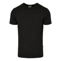 T-Shirt Urban Classics "Urban Classics Herren Organic Fitted Strech Tee", Damen, Gr. 4XL, schwarz, 95% Baumwolle, 5% Elasthan, unifarben, slim fit, Rundhals, Shirts T-Shirt