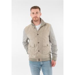 Lederjacke Mauritius "MMGranten", Herren, Gr. L (50), silber grau, Obermaterial: 100% Schafsleder. Futter: 100% Baumwolle. &Auml;rmelfutter: 100% Polyester, unifarben, regular fit h&uuml;ftbedeckend, angesetztes B&uuml;ndchen, Jacken, mit Stehkragen