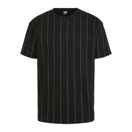 T-Shirt Urban Classics "Urban Classics Herren Oversized Pinstripe Tee", Damen, Gr. M, schwarz, 100% Baumwolle, gestreift, oversize, Rundhals, Shirts T-Shirt