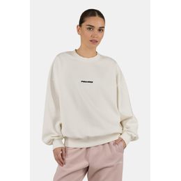 Sweatshirt Pegador "Sela Oversized Sweater", Damen, Gr. L, washed warm wei&szlig; schwarz, Sweatware, Obermaterial: 80% Baumwolle, 20% Polyester, unifarben, oversize normal, Rundhals, Rippb&uuml;ndchen, Sweatshirts Sweatshirt, Baumwollmischung, oversize