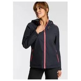 Regenjacke CMP, Damen, Gr. 40, grau (anthrazit), Obermaterial: 100% Polyester. Futter: 100% Polyester, eingesetzt abgestepptes B&uuml;ndchen mit innenliegendem Gummizug,mit verstellbarem Klettverschluss, Jacken Regenjacke, Atmungsaktiv & Winddicht & Wasserdicht, &Uuml;bergangsjacke