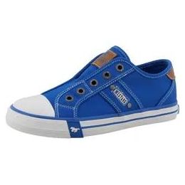 Slip-On Sneaker Mustang SHOES "Gaspare", M&auml;dchen, Gr. 33, royalblau, Baumwolle, Schuhe, Freizeitschuh, Slipper, Halbschuh mit Kontrastn&auml;hten