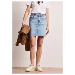Jeansrock Street One, Damen, Gr. 36, bleach random washed, Jeans, Obermaterial: 89% Baumwolle, 8% Polyester, 3% Elasthan; G&uuml;rtel: 89% Baumwolle, 8% Polyester, 3% Elasthan, unifarben, comfort fit knielang, R&ouml;cke Jeansrock, im Denim Look