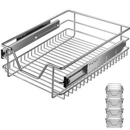 Casaria Teleskopschublade 4er-Set 40cm Schrankbreite Au&szlig;enma&szlig;