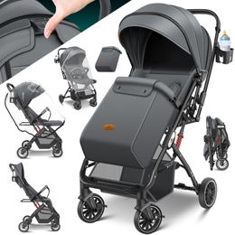 Kidiz&reg; Kinderwagen Kinderbuggy klappbar Liegebuggy Sportwagen Faltbar 360&deg; R&auml;der 5-Punkt Gurt Inkl. Fu&szlig;sack, Getr&auml;nkehalter, Regenabdeckung & Moskitonetz verstellbare R&uuml;ckenlehne & Sonnenverdeck