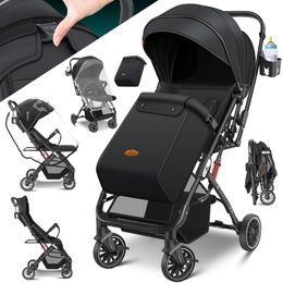 Kidiz&reg; Kinderwagen Kinderbuggy klappbar Liegebuggy Sportwagen Faltbar 360&deg; R&auml;der 5-Punkt Gurt Inkl. Fu&szlig;sack, Getr&auml;nkehalter, Regenabdeckung & Moskitonetz verstellbare R&uuml;ckenlehne & Sonnenverdeck