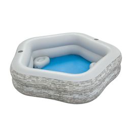 Bestway Bestway&reg; Family Pool TruPrint&trade; 213 x 206 x 53 cm, Steinwand-Optik (Cremegrau)