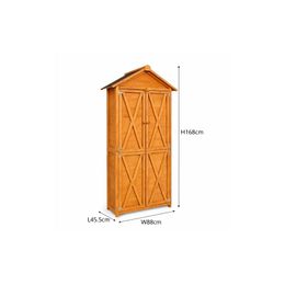 Werkzeugschrank aus Holz, ca. 88 x 45,5 x 168 cm - Braun