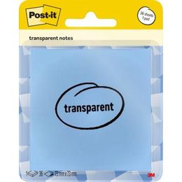 Post-it transparente Haftnotizen Pastellblau, halbtransparent f&uuml;r B&uuml;cher & Skripte, r&uuml;ckstandsfrei abl&ouml;sbar, papierfreundlich, 36 Blatt/Pad
