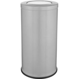 Abfalleimer Select mit Schwingdeckel, 68 l, Stahlblech, silber