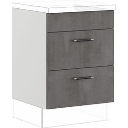 Kochfeldumbauschrank IMPULS K&Uuml;CHEN "Prag", Breite/H&ouml;he: 60/72,3 cm, mit Soft-Close", grau (beton, optik schiefer dunkelgrau), B:60cm H:72,3cm T:57,6cm, Dekorfolie, Holzwerkstoff, Schr&auml;nke, Kochfeldumbauschrank, vormontiert