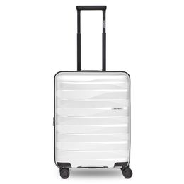 Trolley BERGPFEIL "Travel 4-Rollen Kabinentrolley S 55 cm mit Dehnfalte", Gr. 44 l, wei&szlig;, Polypropylen, Koffer