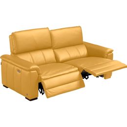 2,5-Sitzer Egoitaliano "Capucine Breite 200cm, hoher Sitzkomfort", gelb, B:200cm H:99cm T:97cm, Sofas, wahlweise mit elektrisch oder manuell verstellbarer Relaxfunktion
