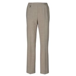 Schlupfhose GOLDNER "Trevira-Schurwollschlupfhose MARTHA", Damen, Gr. 40, N-Gr, beige (taupe, melange), Obermaterial: 53% Polyester PES. 43% Schurwolle WV. 4% Elasthan EL., normal, Hosen Schlupfhose, Bund mit dekorativem Zierteil
