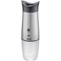 Salz-/Pfefferm&uuml;hle Gefu "VELO", transparent, H:20,8cm &Oslash;:6,4cm, K&uuml;chenm&uuml;hlen, Kippsensor f&uuml;r automat. Mahlen, einstellbare Mahlstufen, LED-Anzeige